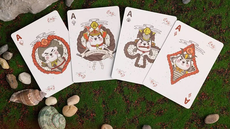 Samurai Otter Playing Cards - Hono Edition (Standard red) Playing Cards ...