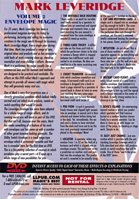 Magic Of Mark Leveridge Vol.2 Envelope Magic by Mark Leveridge - DVD ...
